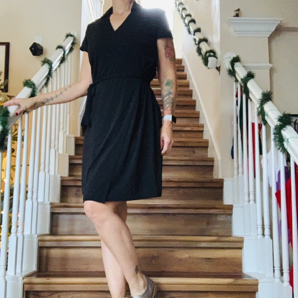 JKLA California | Dresses | Jkla California Short Sleeved Black Wrap ...